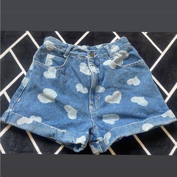 Paris Blues | Shorts | Vintage Paris Blues Heart Printed Denim Shorts ...